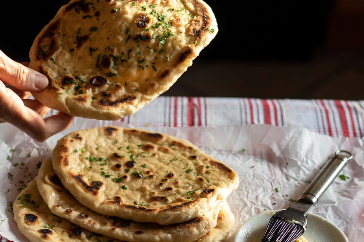 Garlic Naan - Indian Flatbread - Cooking Gorgeous