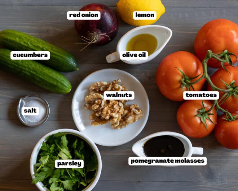 Gavurdagi Salatasi (Turkish Tomato Walnut Salad) - Cooking Gorgeous
