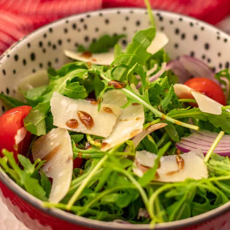 Rocket Salad with Parmesan and Balsamic Dressing - Cooking Gorgeous