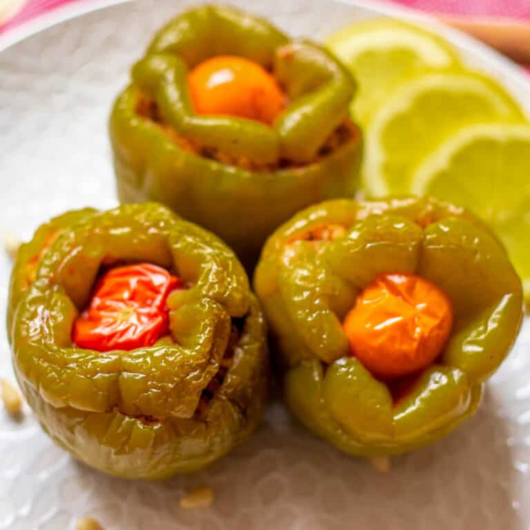 Biber Dolmasi - Turkish Stuffed Peppers - Cooking Gorgeous