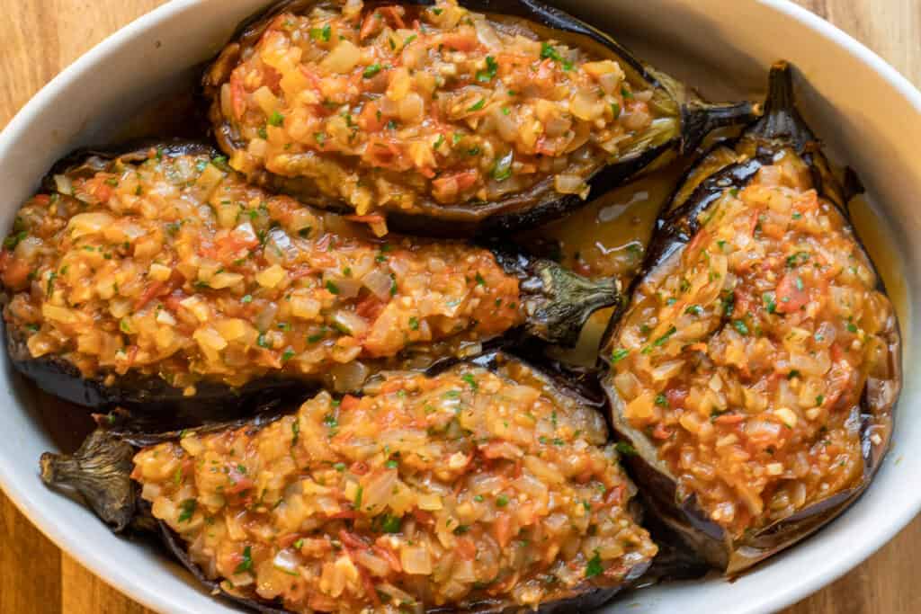 Imam Bayildi (Turkish Stuffed Eggplant) - Cooking Gorgeous