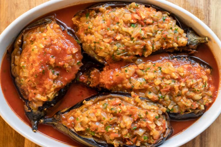 Imam Bayildi (Turkish Stuffed Eggplant) - Cooking Gorgeous