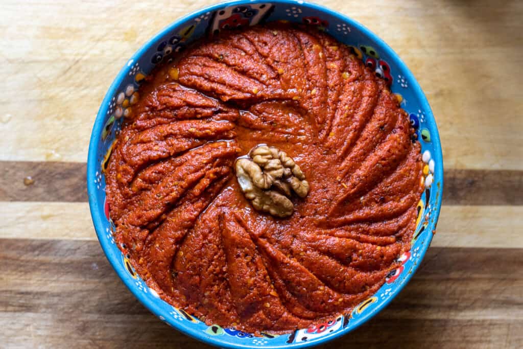 Muhammara - Red Pepper Walnut Dip - Cooking Gorgeous