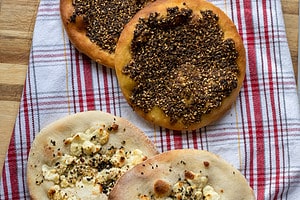 Manakish with Za'atar and Cheese - Cooking Gorgeous