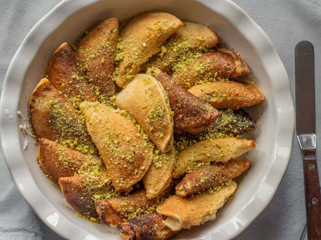 Qatayef - Middle Eastern Stuffed Pancakes - Cooking Gorgeous
