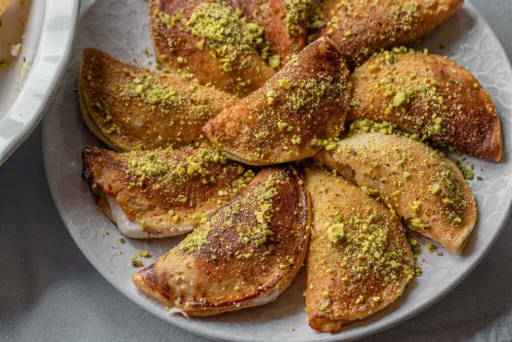 Qatayef - Middle Eastern Stuffed Pancakes - Cooking Gorgeous