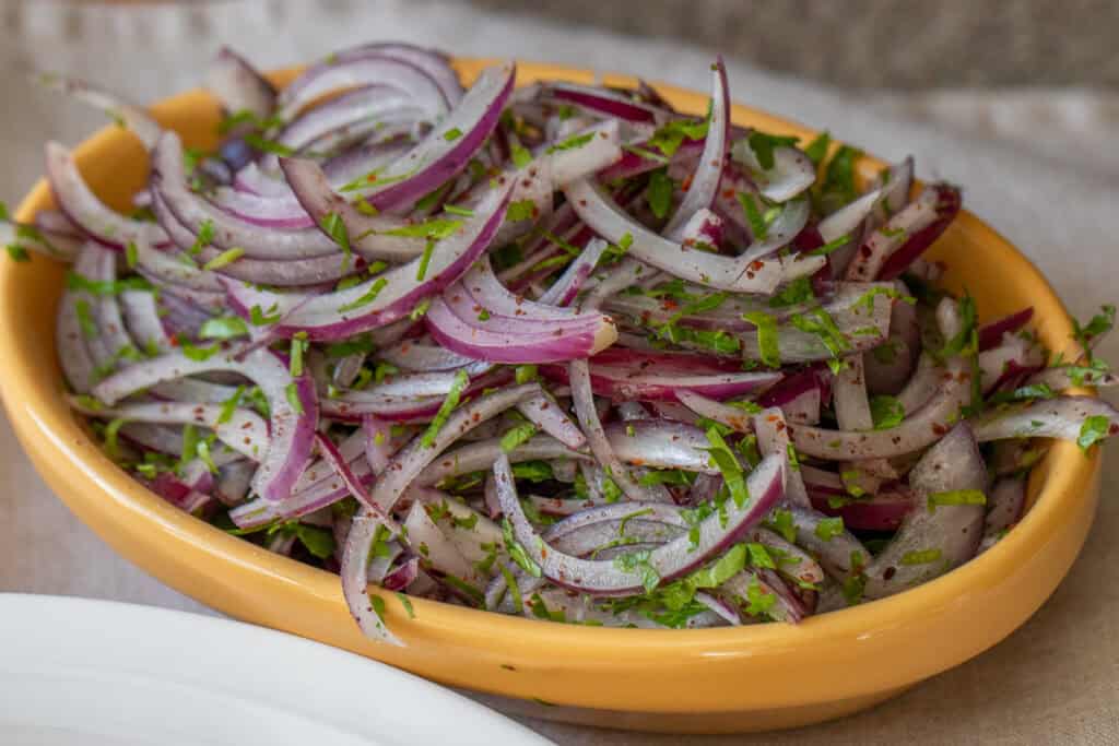 Sumac Onions - Turkish Red Onion Salad - Cooking Gorgeous