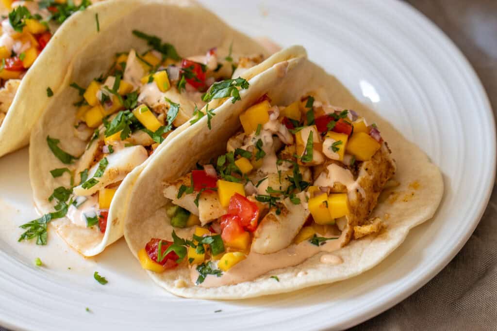 Easy Fish Tacos with Mango Salsa - Cooking Gorgeous