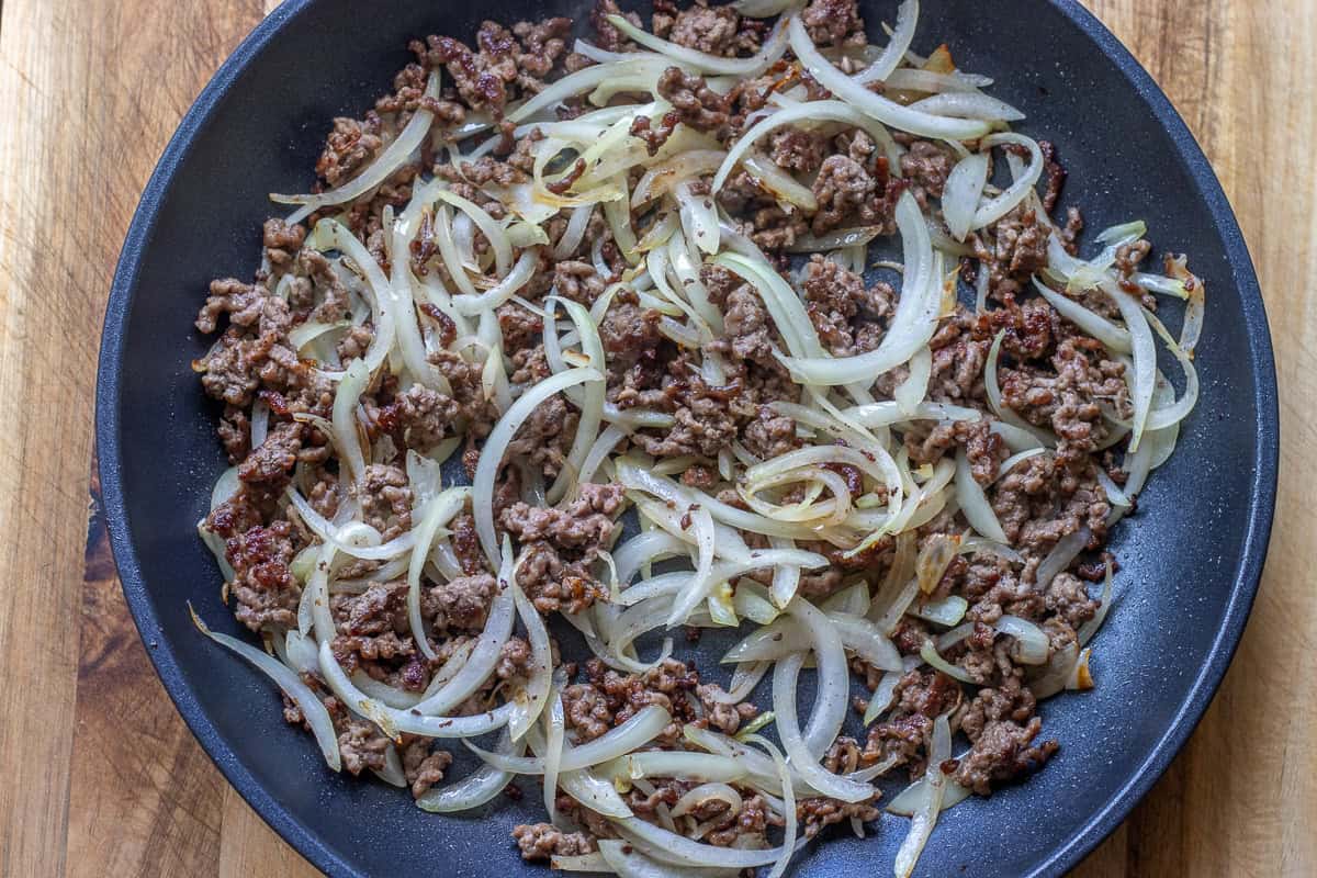 Kiymali Yumurta - Turkish Ground Beef and Eggs - Cooking Gorgeous