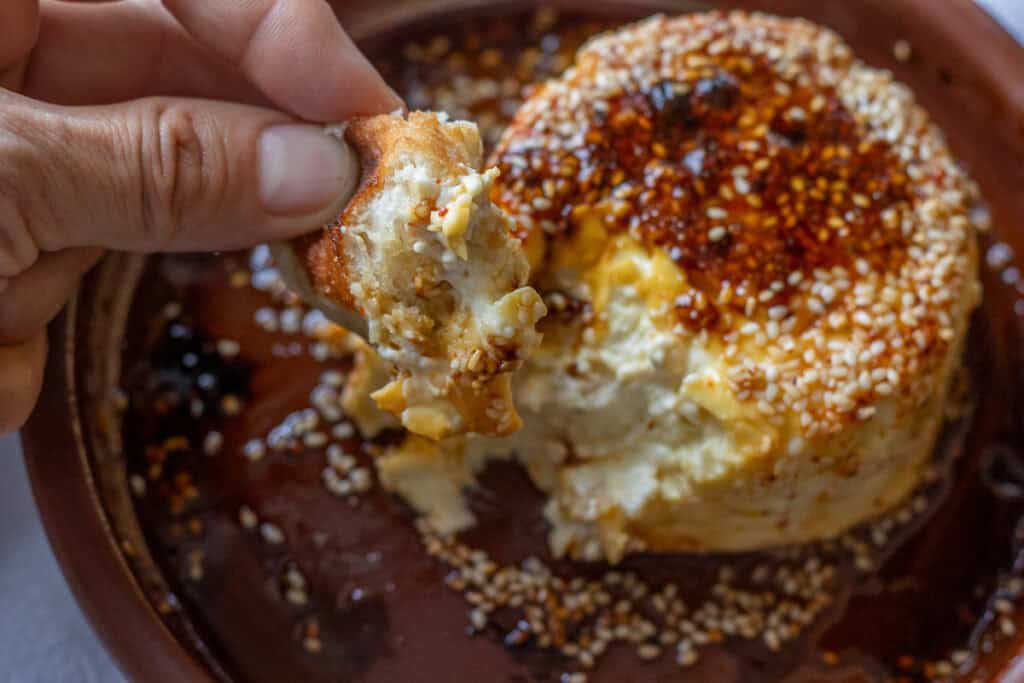 Baked Feta with Honey and Sesame Seeds - Cooking Gorgeous
